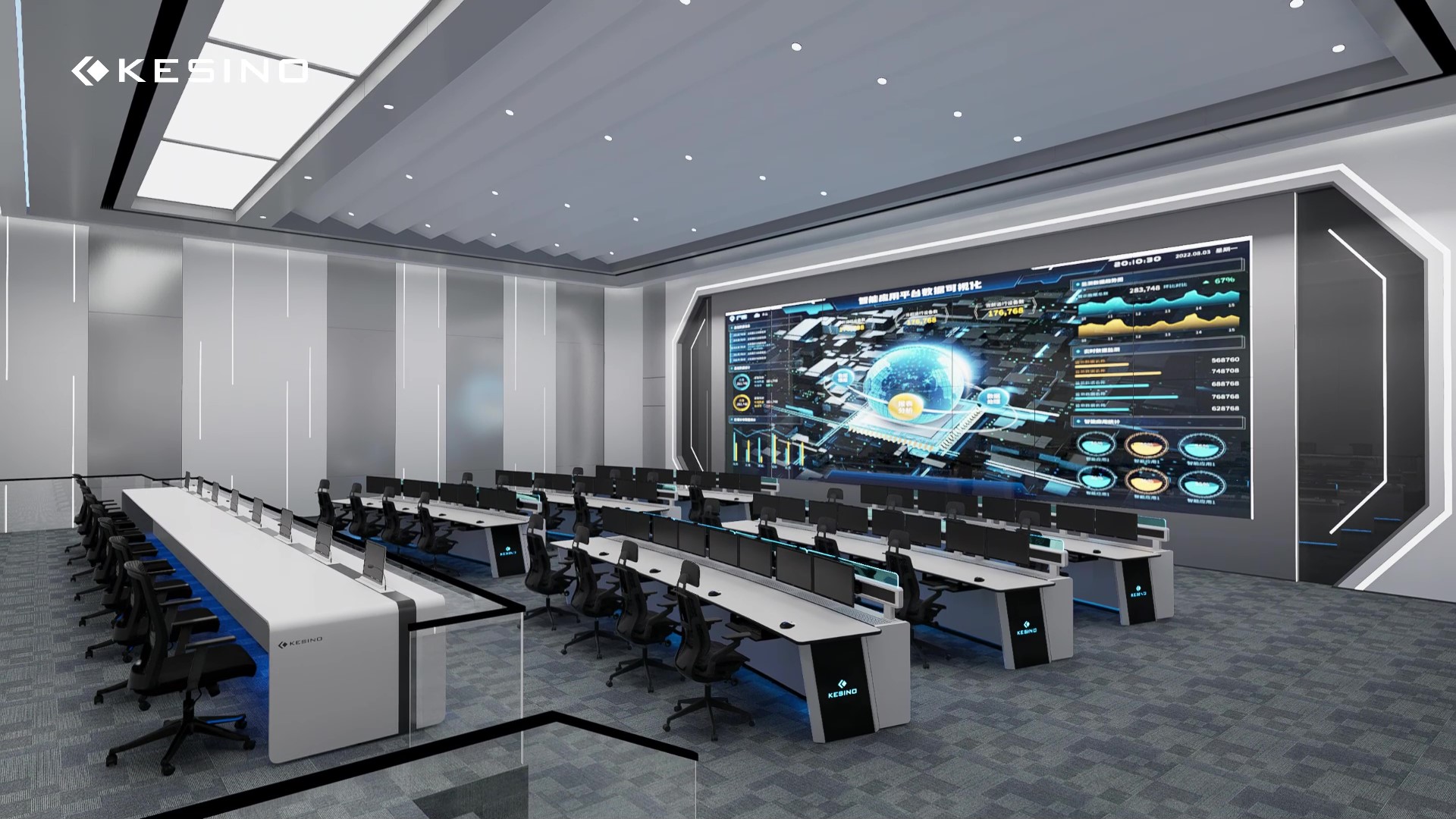 模块化指挥中心控制台定做-多席位弧形监控调度台款式 - 北京科思诺